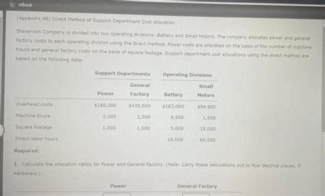 Solved Ebook Appendix 4b Direct Method Of Support
