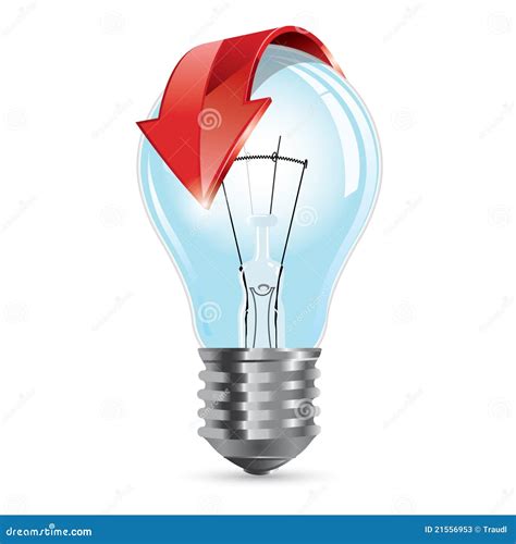 Light Bulb With Red Arrow Stock Vector Illustration Of Lamp