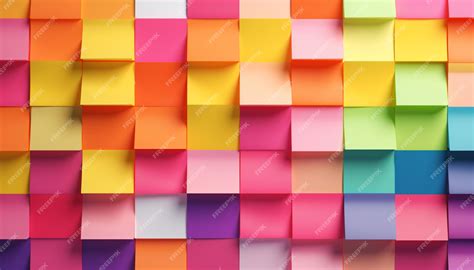 Premium Photo Colorful Postit Aligned Reminder Notes On The Bright Colorful Paper Ai Generated