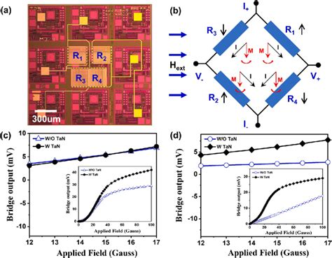 a microscope image of amr position sensor on prefabricated asic b