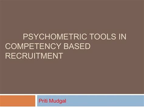 Psycometric Test By Pragnya Meter Ppt