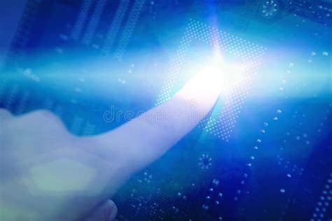 human hand accessing computer technology stock image image of green