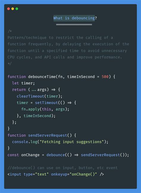 How debouncing is used in Javascript | Sonu Sindhu posted on the topic | LinkedIn