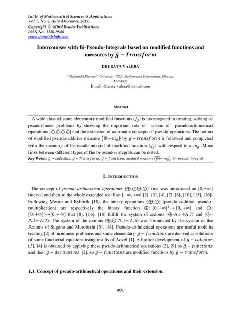 pdf intercourses with bi pseudo integrals based on modified functions