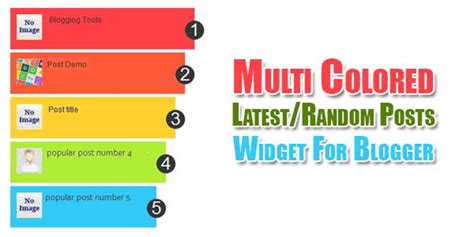 Multi Colored Latestrandom Posts Widget For Blogger Exeideas Lets