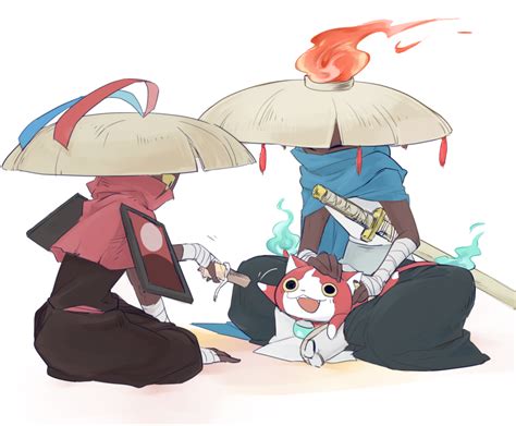 Jibanyan Shoubushi And Masamune Youkai Watch Drawn By Toyo