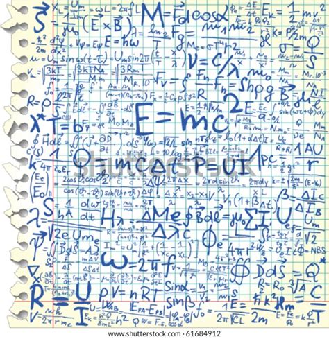 Squared Paper Physical Formulas Vector Illustration Stock Vector Royalty Free