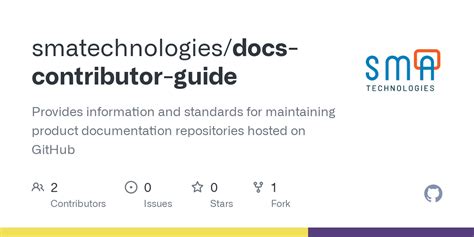 Github Smatechnologiesdocs Contributor Guide Provides Information