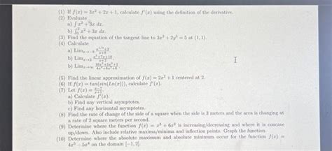solved 1 if f x 3x2 2x 1 calculate f′ x using the