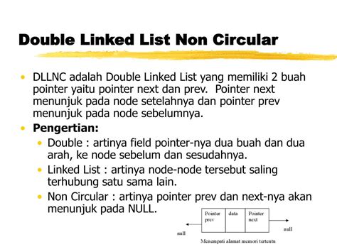 PPT STRUKTUR DATA Double Linked List Non Circular PowerPoint Presentation ID