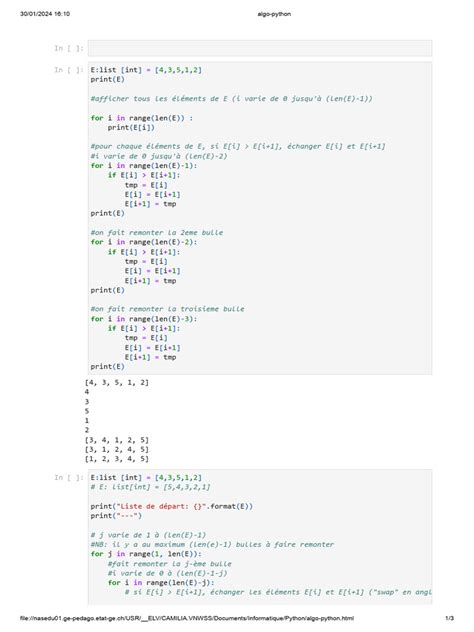 Tri à Bulle En Python Pdf Programmation Informatique Génie Logiciel