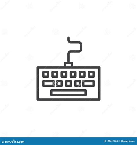 Keyboard Line And Glyph Icon Computer Keypad Vector Illustration