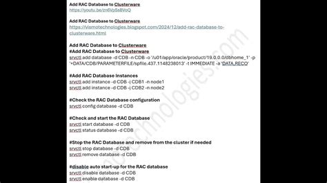 Add Rac Database To Clusterware Youtube