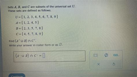 Solved Sets A B And C Are Subsets Of The Universal Set U Chegg