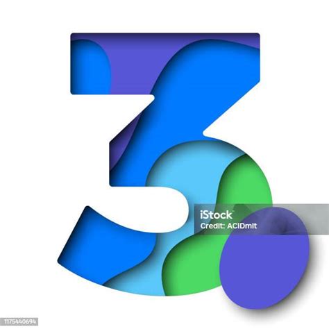 인사말 카드 포스터 초대장 브로셔에 대한 사실적인 다색 종이 컷 레이어로 채워진 숫자 3 0명에 대한 스톡 벡터 아트 및 기타 이미지 Istock