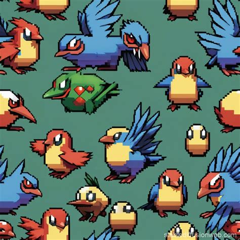 16 Bit Pokemon Gen 2 Sprite Bird Stable Diffusion Online