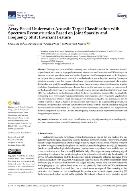 pdf array based underwater acoustic target classification with