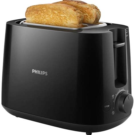 Тостер Philips Daily Collection HD2581/90, Черен - eMAG.bg