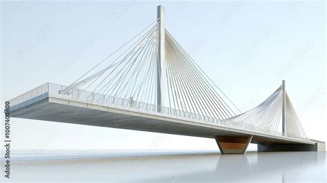 Architectural Vision Of A 3d Model Bridge Project Featuring Detailed Blueprints And Design