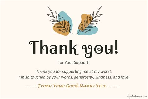 Thank You For Support Message