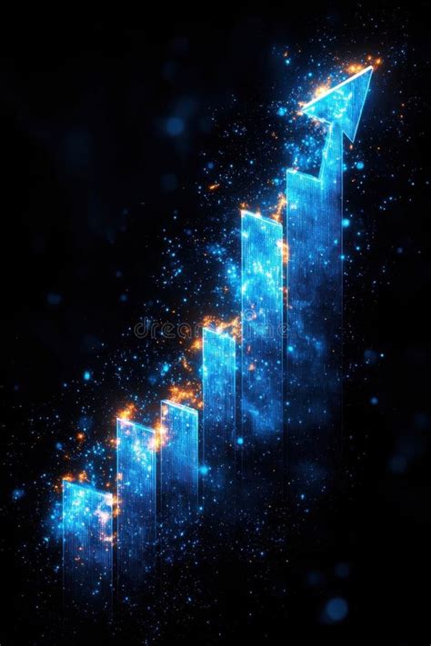 Blue Glowing Graph With Technology Data Visualization In Futuristic
