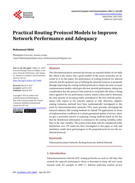 Pdf Practical Routing Protocol Models To Improve Network Performance And Adequacy