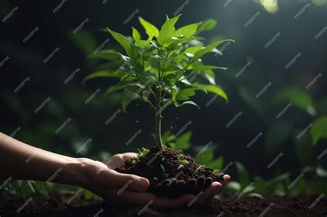 Premium Ai Image The Sapling Of The Tree Is In The Hands Of The Young Woman Seeds Of Living