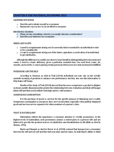 Material Economic Self Pdf