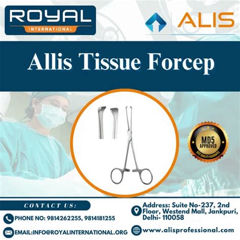Stainless Steel Smooth Allis Tissue Forcep Size Dimension 6 8 At Rs 450 Piece In Jalandhar