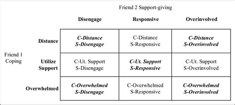 Coping Support Interdependence Matrix Csim With Prototypic Coping And Download Scientific