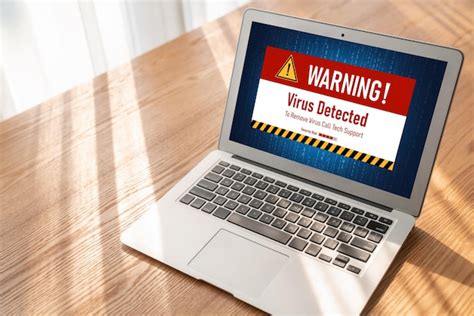 Premium Photo Virus Warning Alert On Computer Screen Detected Modish Cyber Threat Hacker