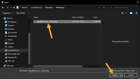 How To Open Crash Dump File In Windows 10