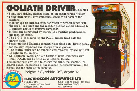 Konami Gt Konami Video Game 1985 Uk The Arcade Flyer Archive
