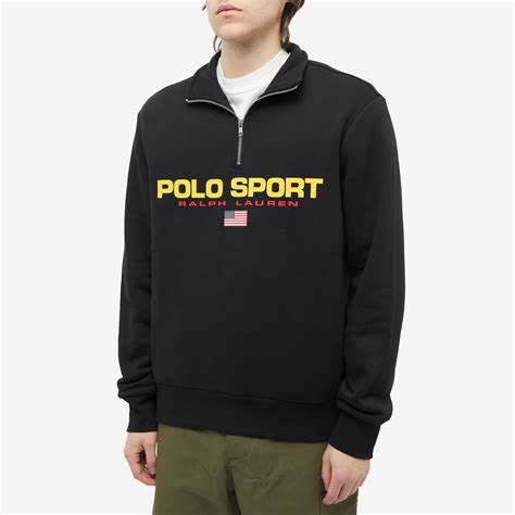 Polo Ralph Lauren Polo Sport Quarter Zip Polo Black And Gold End Us