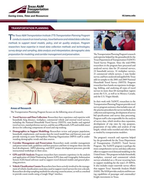 Transportation Planning Pdf