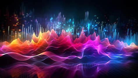 Premium Photo Vibrant Particle Wave Abstract Background With Sound And Music Visualization