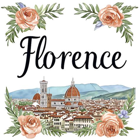 Premium Photo Florence Text With Elegant Script Typography Design In