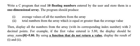 Solved Write A C Program That Read Floating Numbers Chegg