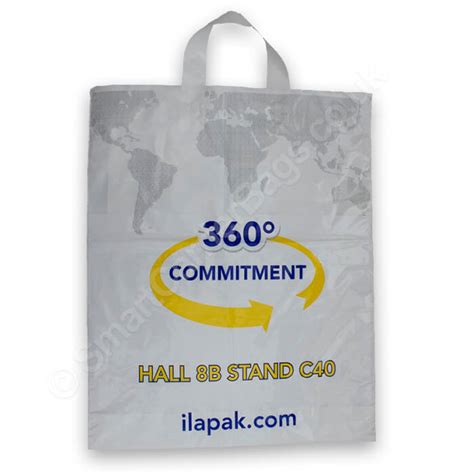 Flexi Loop Handle Plastic Carrier Bags Wholesale Custom Printed Flexi Loop Bags