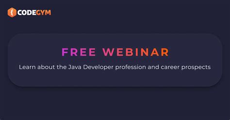 CodeGym Free Webinar How To Become A Java Developer And Boost Your Salary To LPA