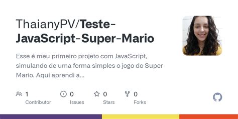 Github Thaianypvteste Javascript Super Mario Esse é Meu Primeiro Projeto Com Javascript