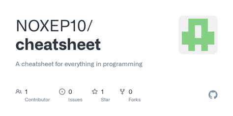 GitHub NOXEP10 Cheatsheet A Cheatsheet For Everything In Programming