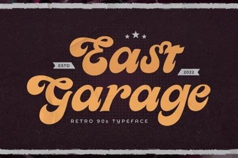 east garage font by typefactory · creative fabrica retro 90s