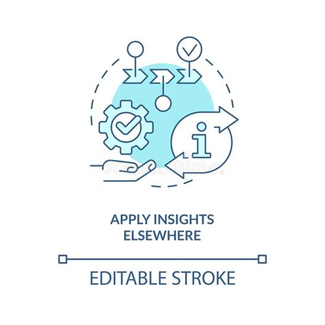 Apply Insights Elsewhere Turquoise Concept Icon Stock Vector