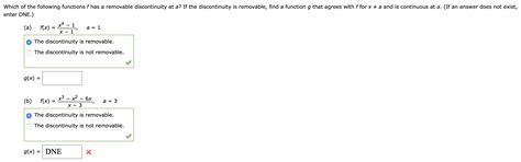Solved Which Of The Following Functions F Has A Removable