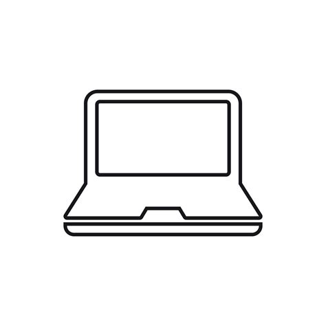 Computer Notebook Vector Illustration In Line Style Monitor Flat Icon Vector Art At