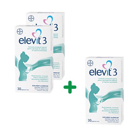 Pachet Elevit 3 Multivitamine Pentru Perioada Postnatala Si Alaptare