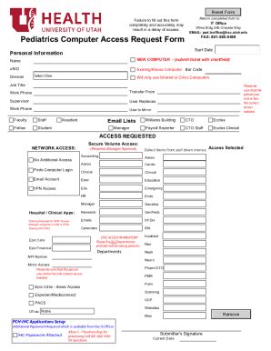 Fillable Online Computer Access Request Form Adobe Designer Template Fax Email Print PdfFiller