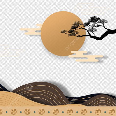 한국 전통 축제 구름 일러스트 나무 달 전통문양 대한민국 한국 문화 한국 전통 Png 일러스트 및 Psd 이미지 무료 다운로드 Pngtree
