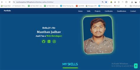 Manthan Jadhav On Linkedin Portfolio Webdevelopment React Firebase